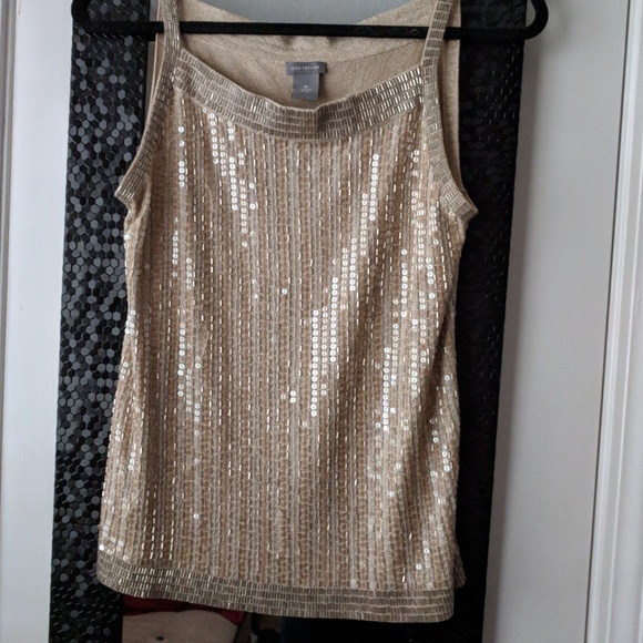 Ann Taylor | Tops | Champaign Colored Sequin Tank Top | Poshmark